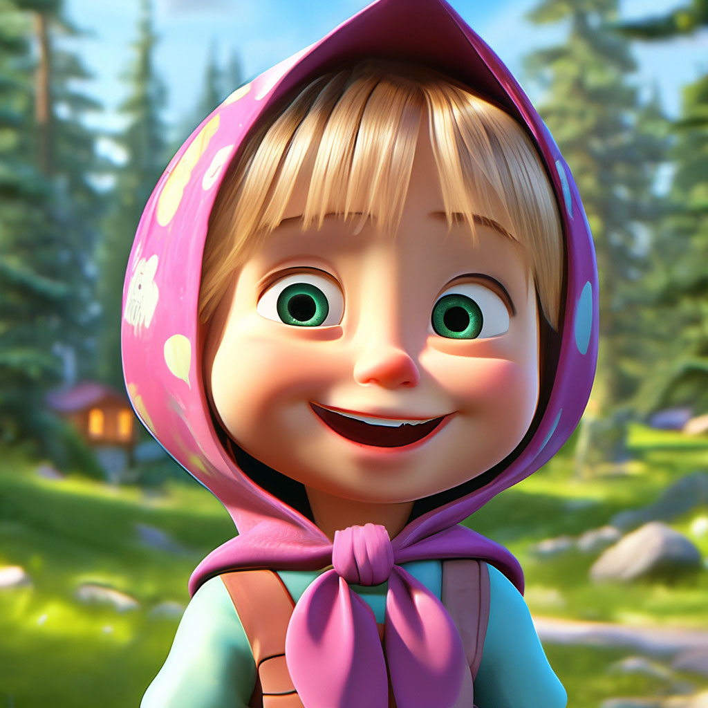 "Cartoon Masha from the cartoon smiling, children's picture, high ...