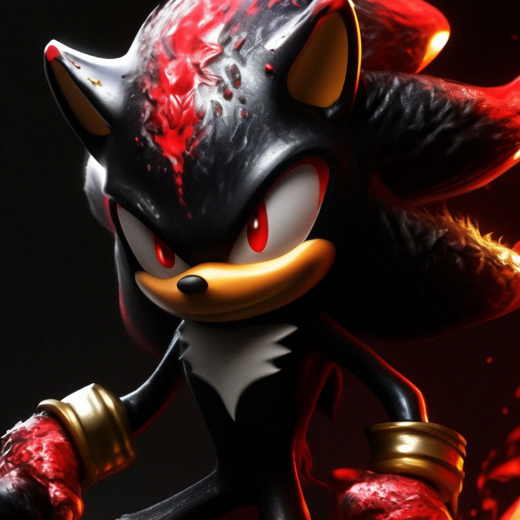"Mighty Hedgehog Shadow from the movie Sonic, in the style of ...