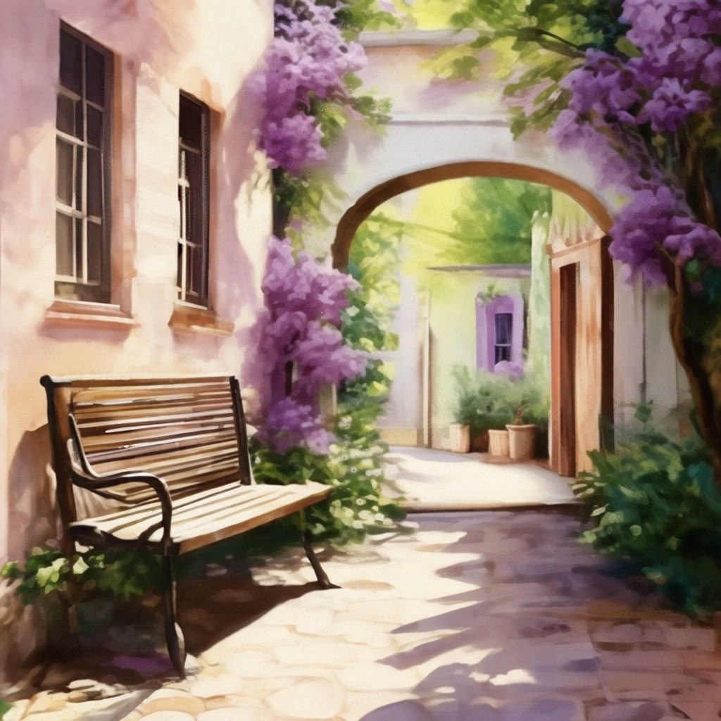 "Watercolor, light light tones, urban landscape, quiet provincial ...