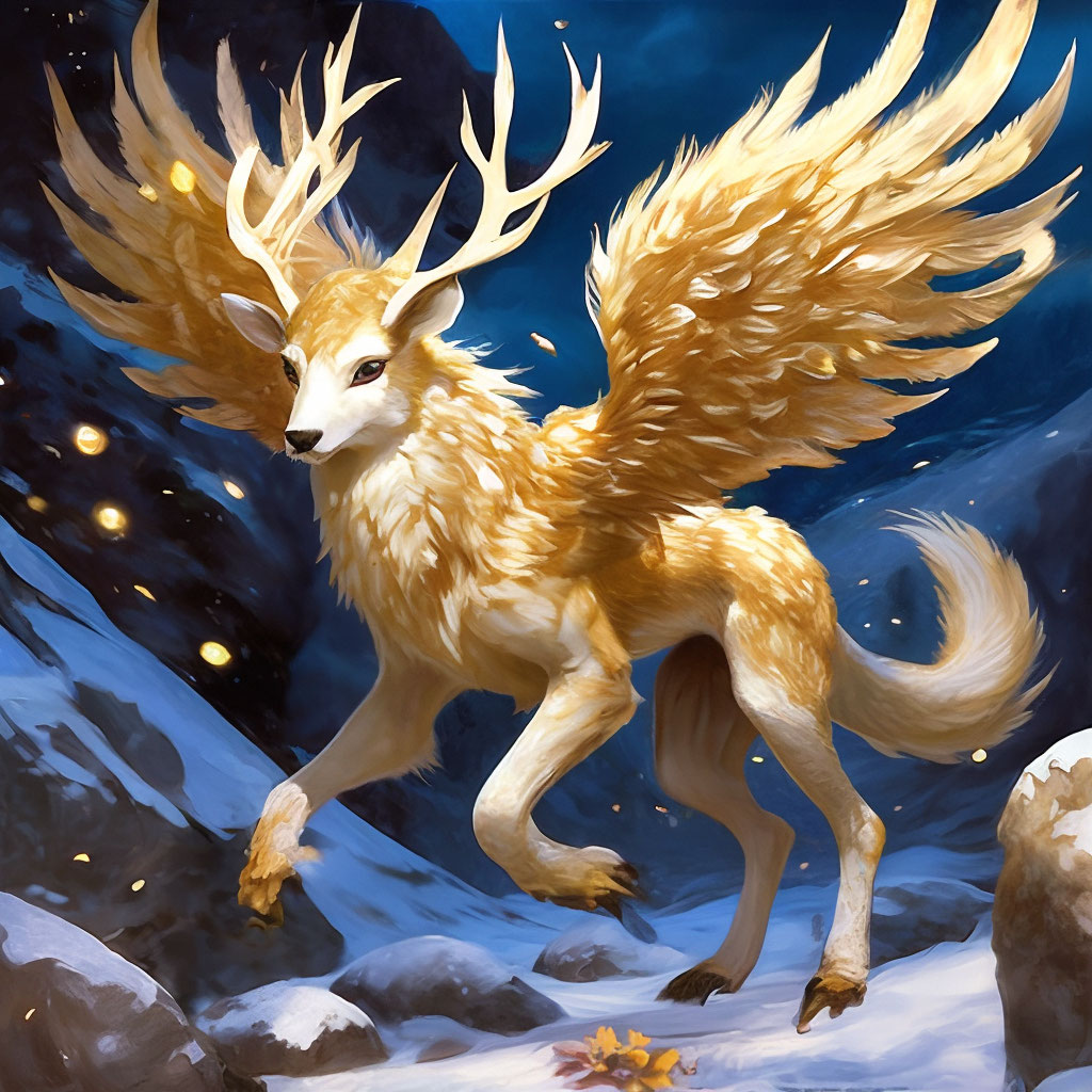 "A fantastic creature, a combination of fawns and some kind of winged ...