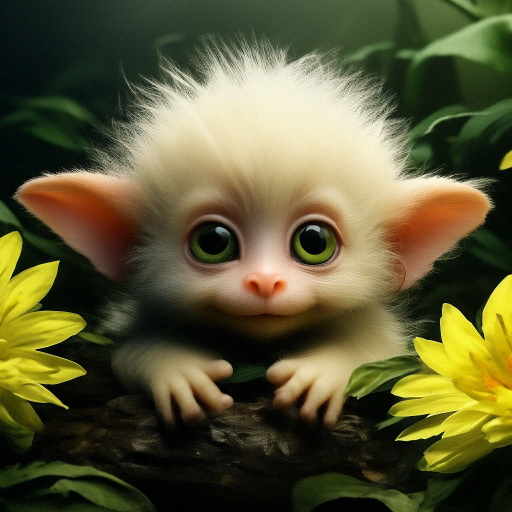 "hyperrealism hyperdetalization a small cute charming fluffy furry ...