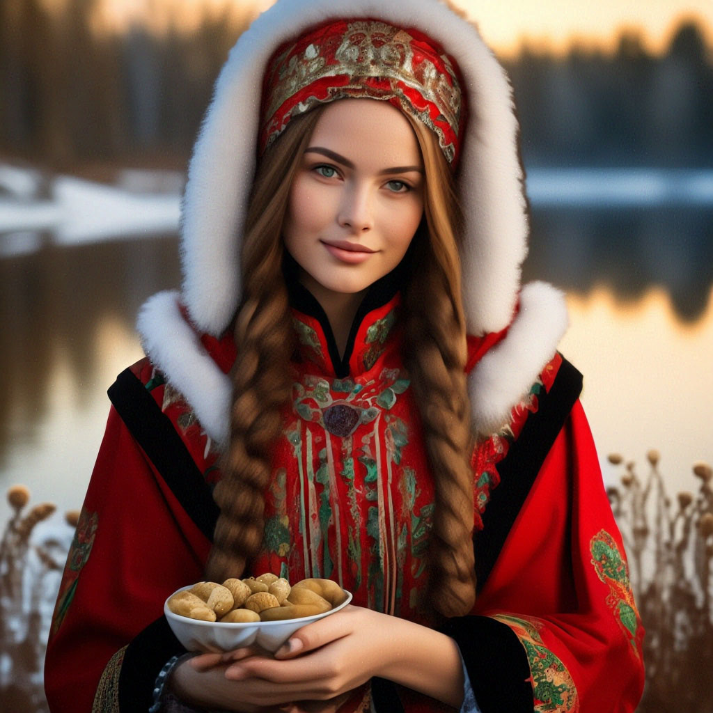 "Russian Russian beauty 20 in a traditional national Old Slavic costume ...