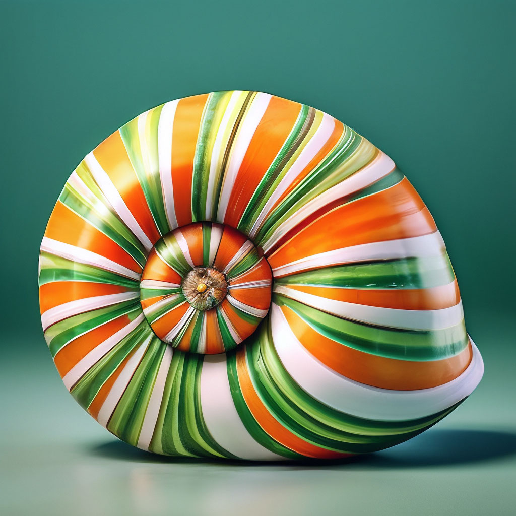 "The structure of the sea snail shell, cone-shaped, elongated ...