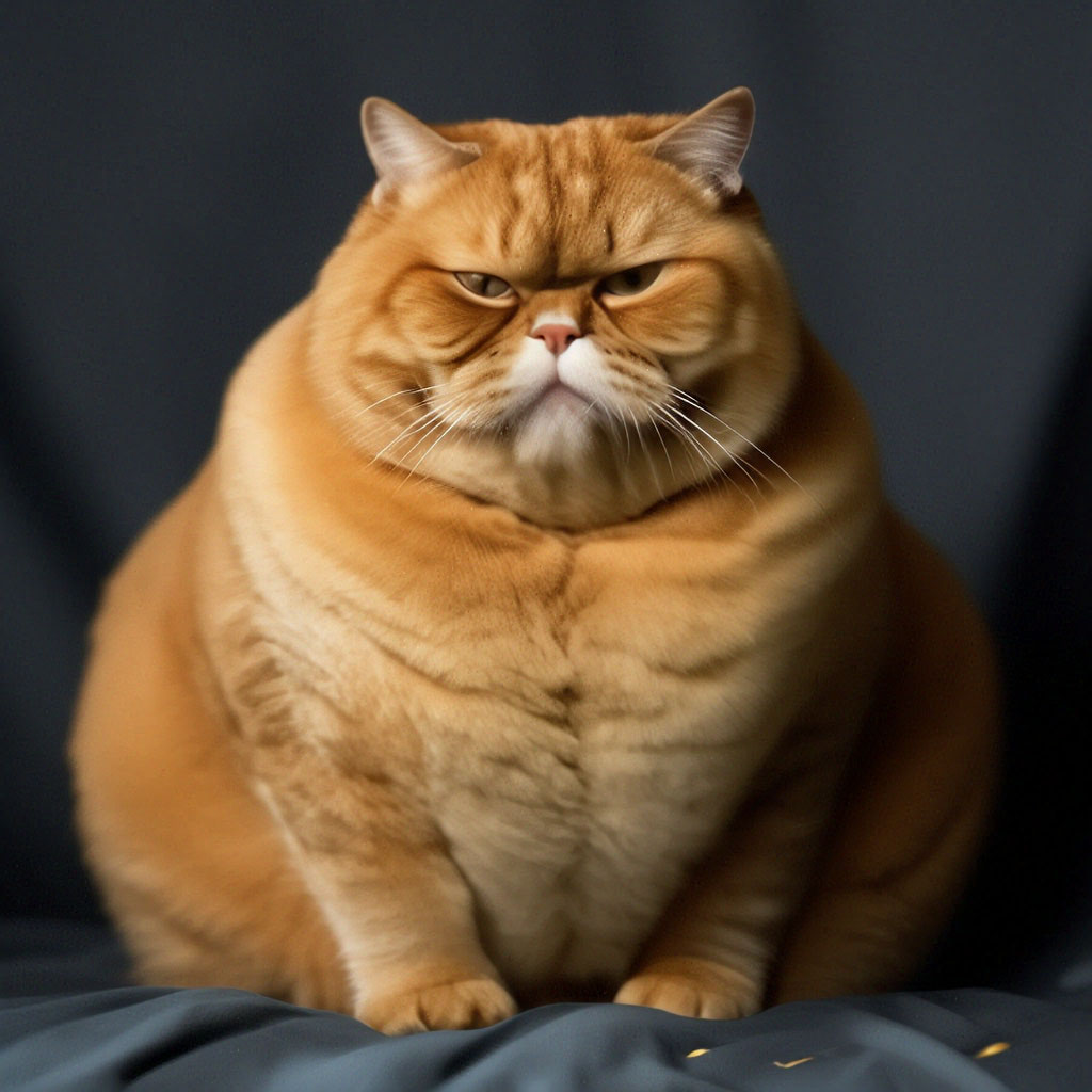"Fat Louie the cat" — image created in Shedevrum