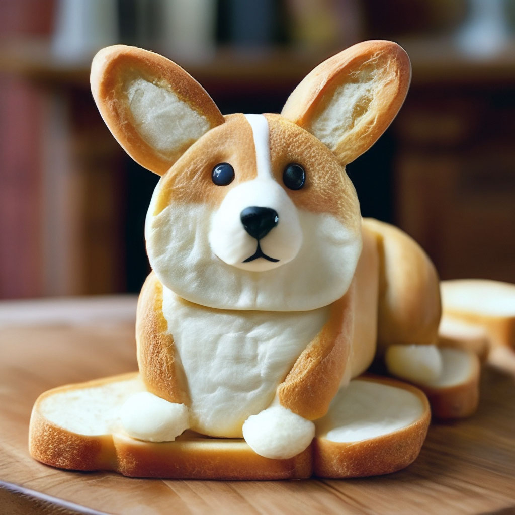 "Dog Bread Corgi" — image created in Shedevrum