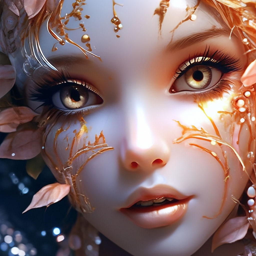 "Beautiful girl, big deep eyes, long eyelashes, human realism,delicate ...