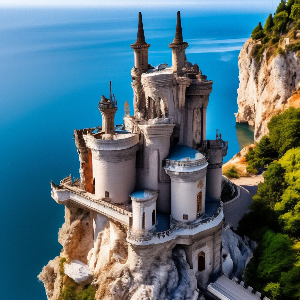 "Swallow's Nest Castle, Crimea" — image created in Shedevrum