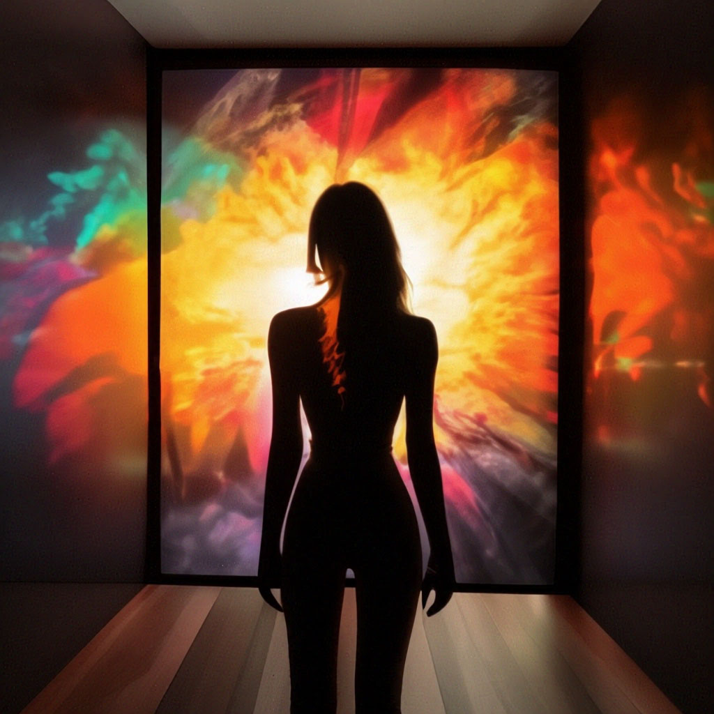 "Yes boss🔥 ️ naturelnude, luminogram woman's silhouette, volumetric ...