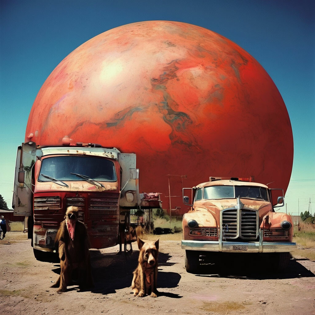 "Redneck red neck on a planetary scale" — image created in Shedevrum