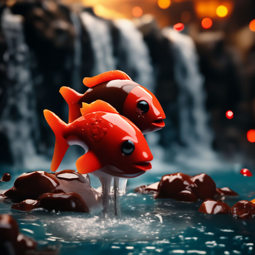 "Marmalade, fish, waterfall, wave, chocolate, marshmallows, paprika ...