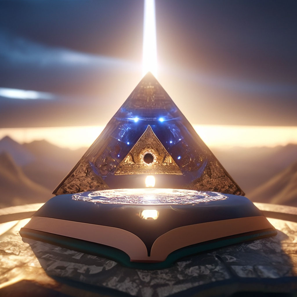 "Pyramid with an eye in the middle, digital art, shutterstock ...