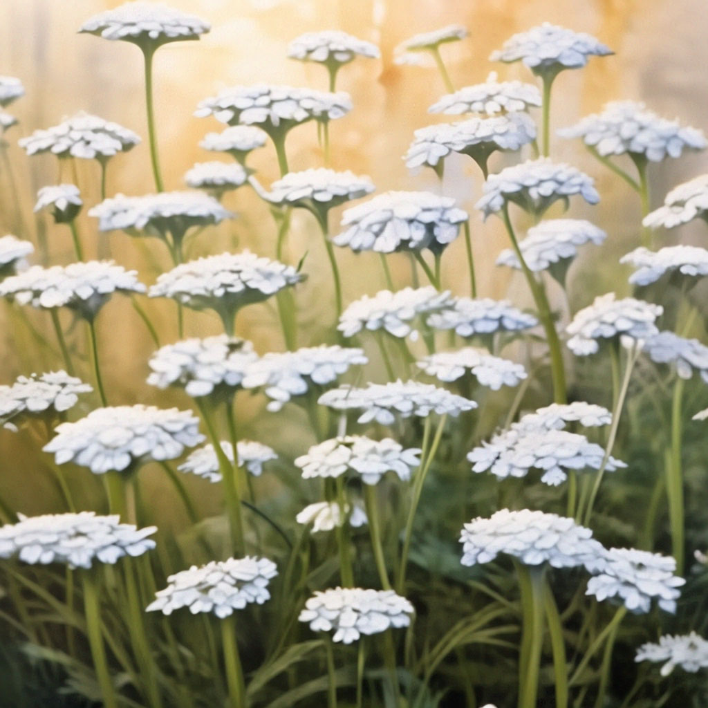 "English watercolor,Yarrow Achillea Ptarmica pearl, drawing,beautiful ...