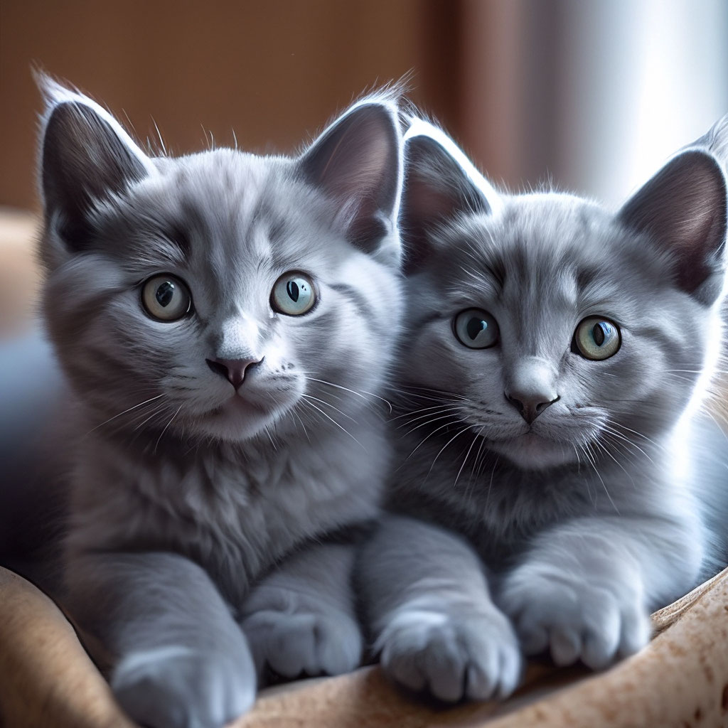 "Cute kittens of the Russian blue cat aesthetic view, beautiful, view ...