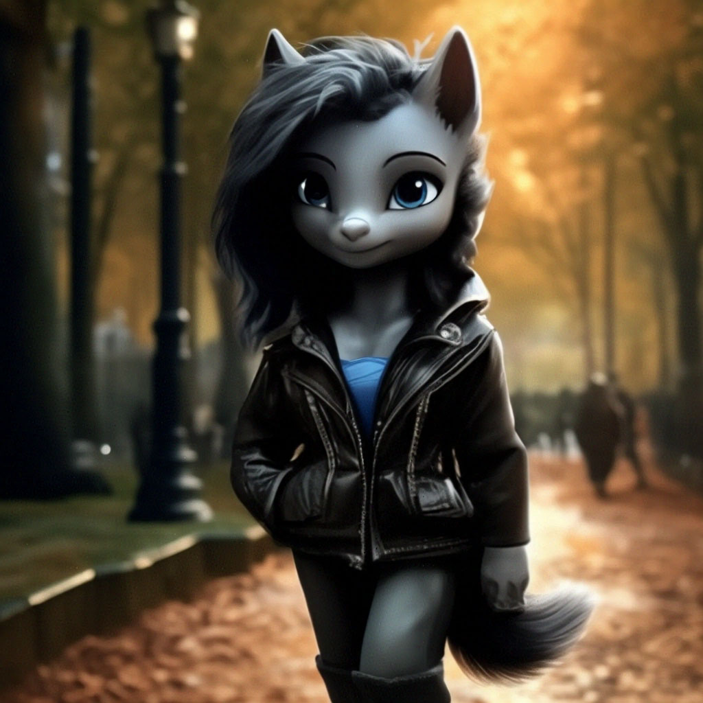 "Cute art Pony MLP, the concept is anthropomorphic, in a leather jacket ...
