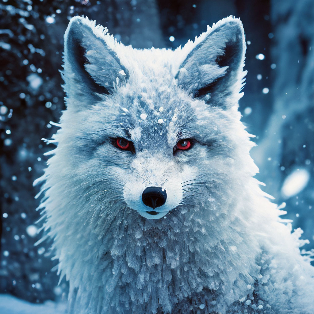 "Ice fox cyber" — image created in Shedevrum