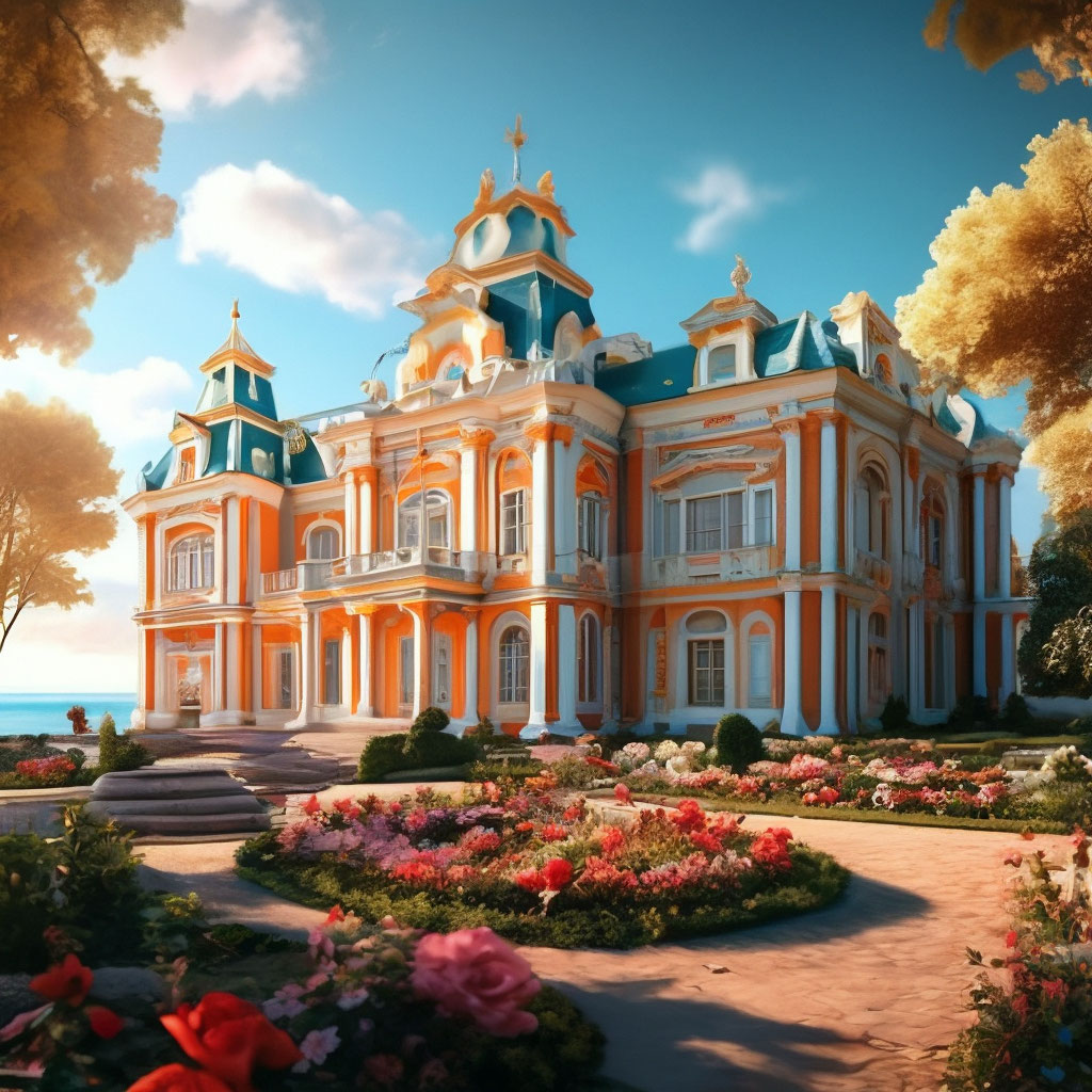 "Beautiful mansion in the south of Russia near the sea, 18th century ...
