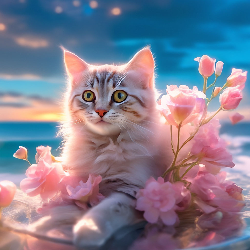 "Dolce Gabbana cat I have a flower. He could drink the sea. A ...