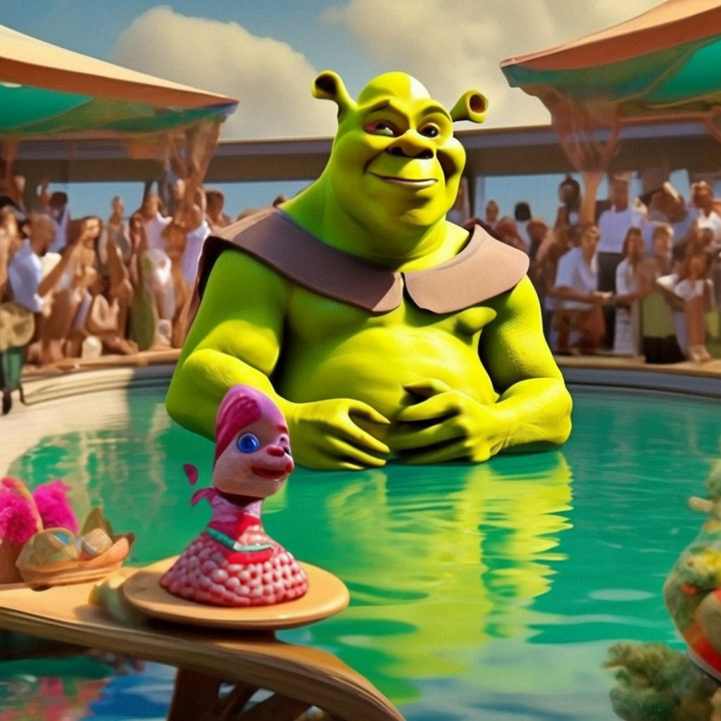 «Шрек рад вв пулл тивчч выбран …» — картинка создана в Шедевруме