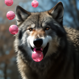 «The wolf chews gum» — video created in Shedevrum