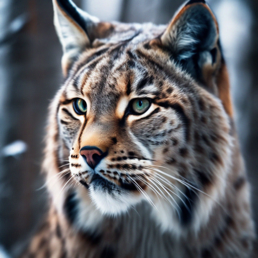 "Lynx in the taiga, clear focus, aesthetically pleasing, beautiful ...