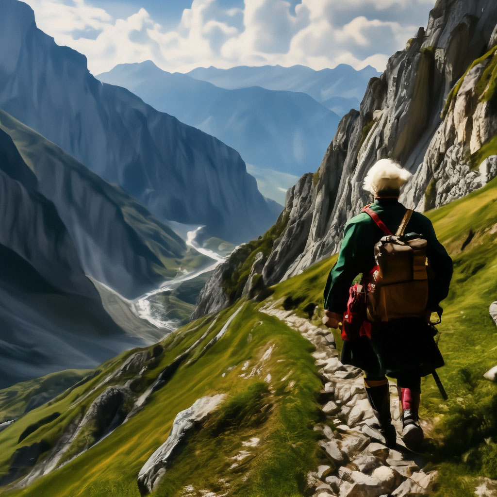 "Suvorov trek through the Alps" — image created in Shedevrum