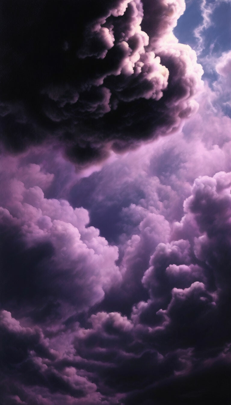 "Storm black clouds black sky ashy smoke In purple twilight ...