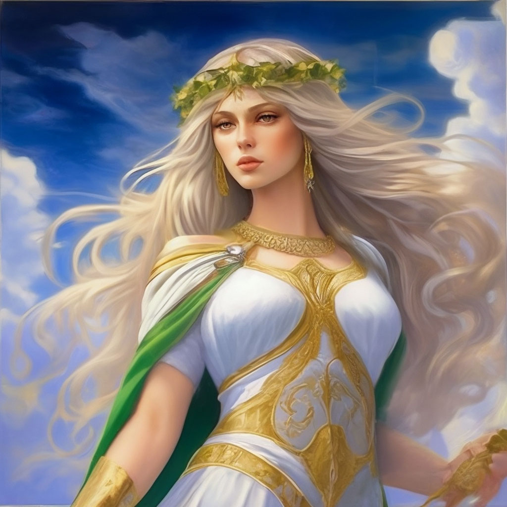 "Ancient Greek mythology. majestic Hera in the guise of an unearthly ...