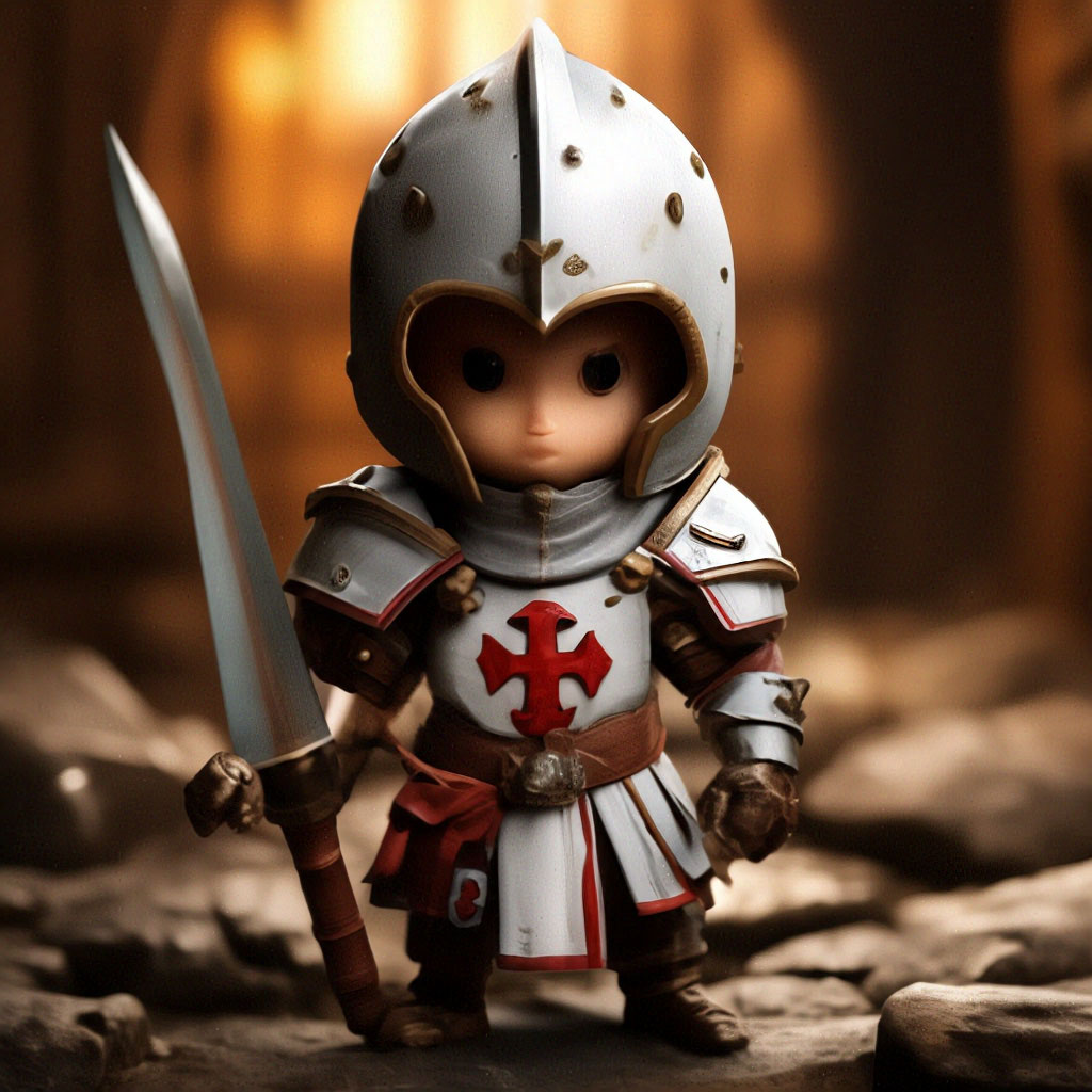 "Chibi the Templar, the Crusader" — image created in Shedevrum