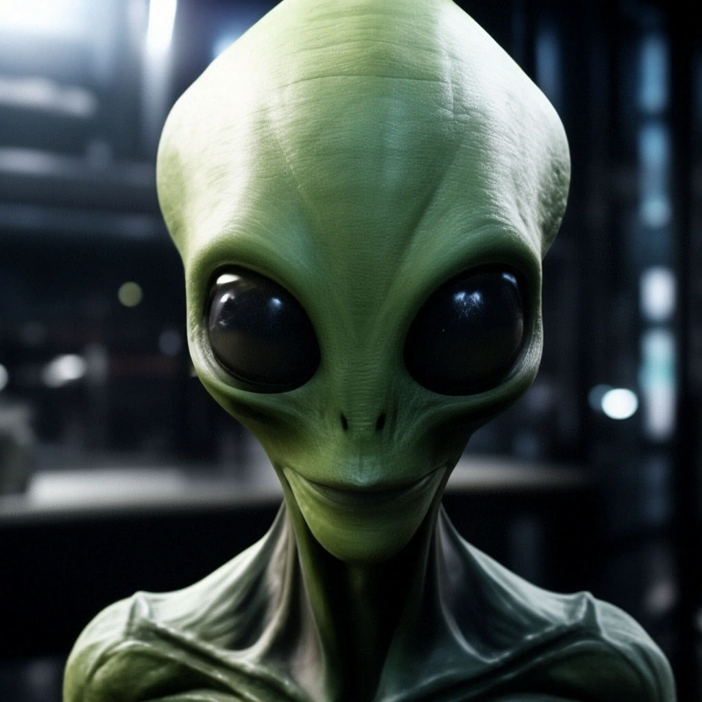 "Show me. What do Aliens like us look like?" — image created in Shedevrum