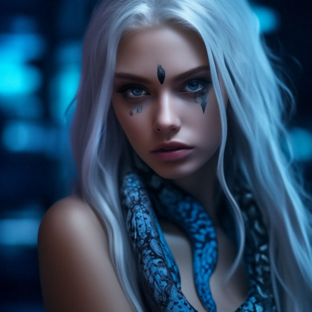 "⚡ beautiful girl about 20 years old, goddess of the seas,luminous blue ...
