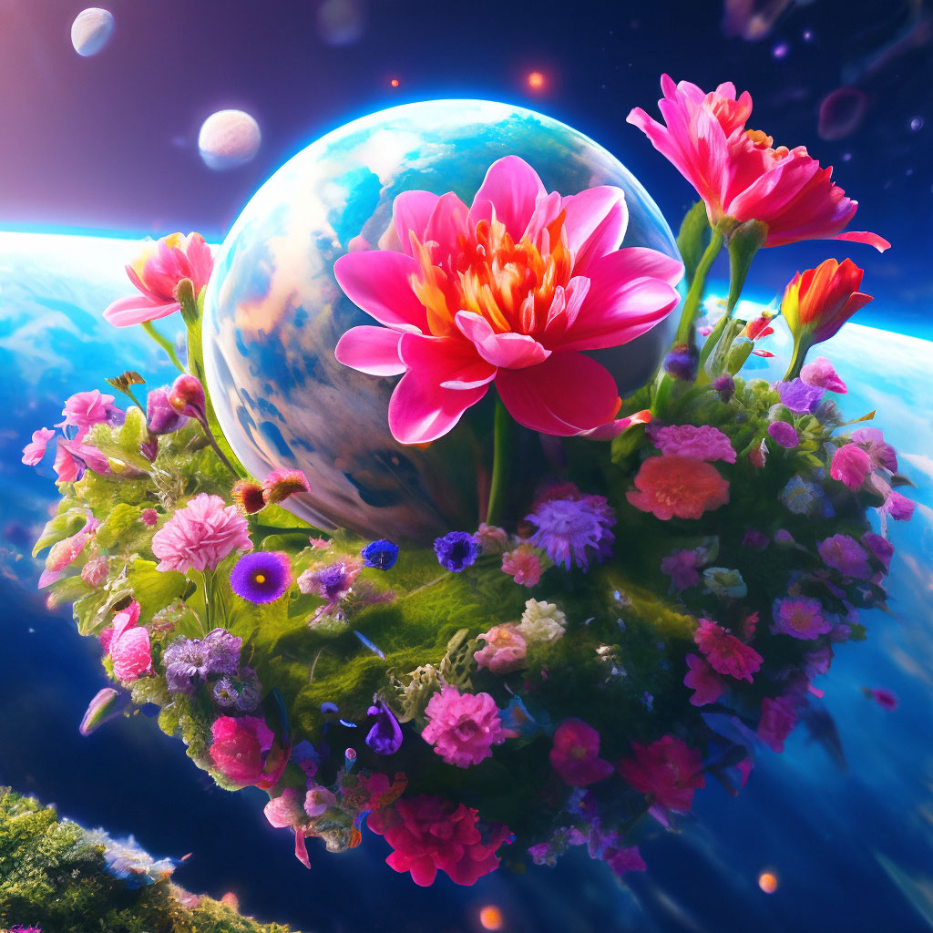 "Flower planet" — image created in Shedevrum