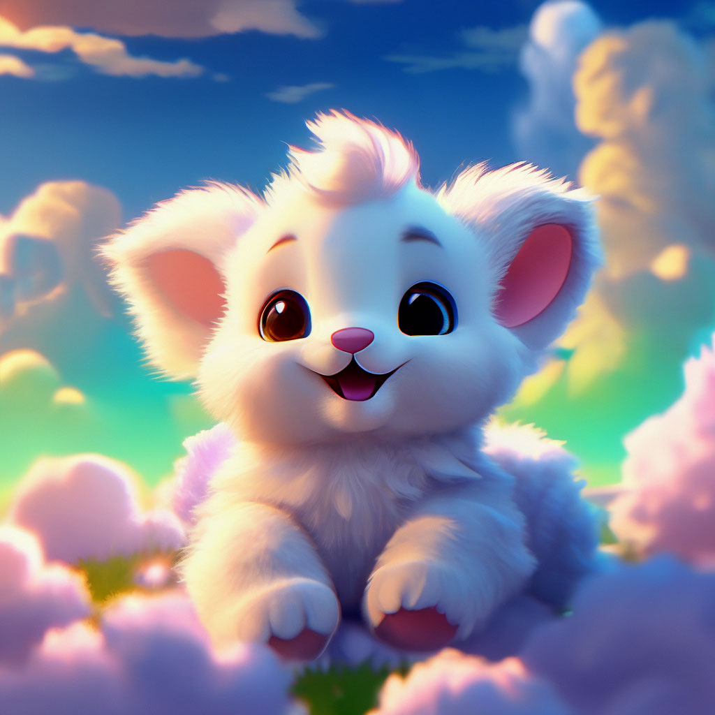 "Baby animals cute fluffy lumps in the clouds, aesthetically pleasing ...