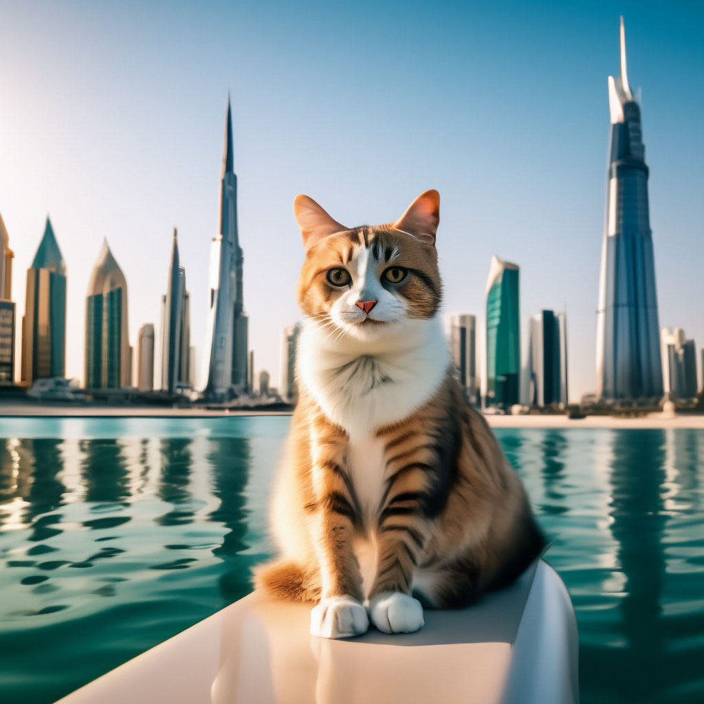 "The Dubai Cat" — image created in Shedevrum