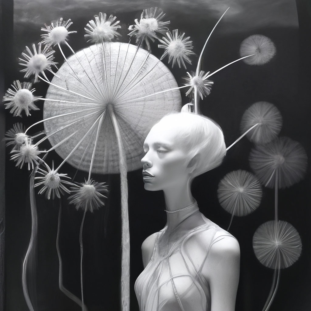 "An anomaly. a puppet entity, dark old botanical. moon wind. pencil ...