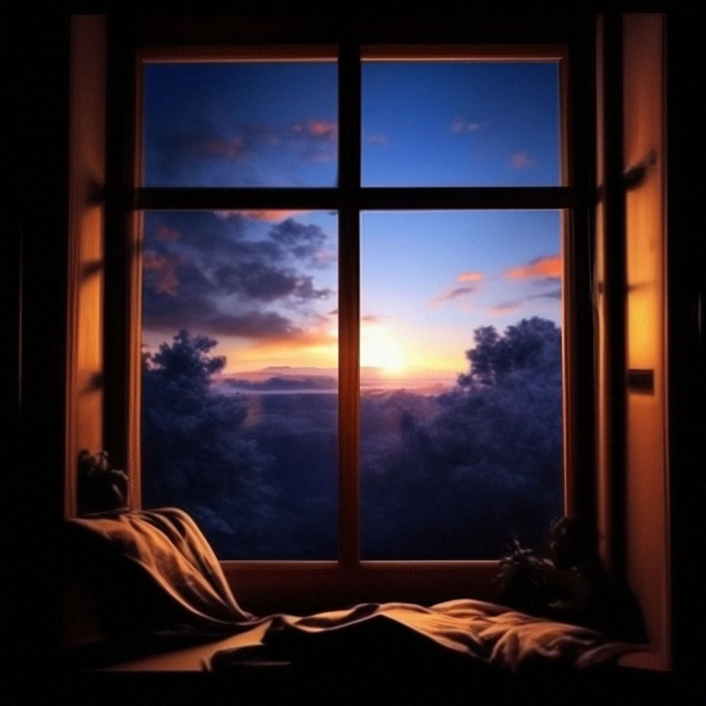 "Outside the window, the white day begins, and the first ray appears in ...