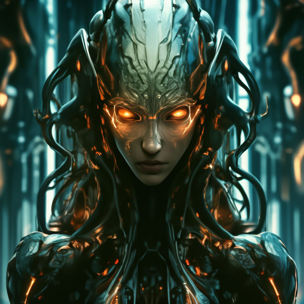"The monster and humanity" — image created in Shedevrum