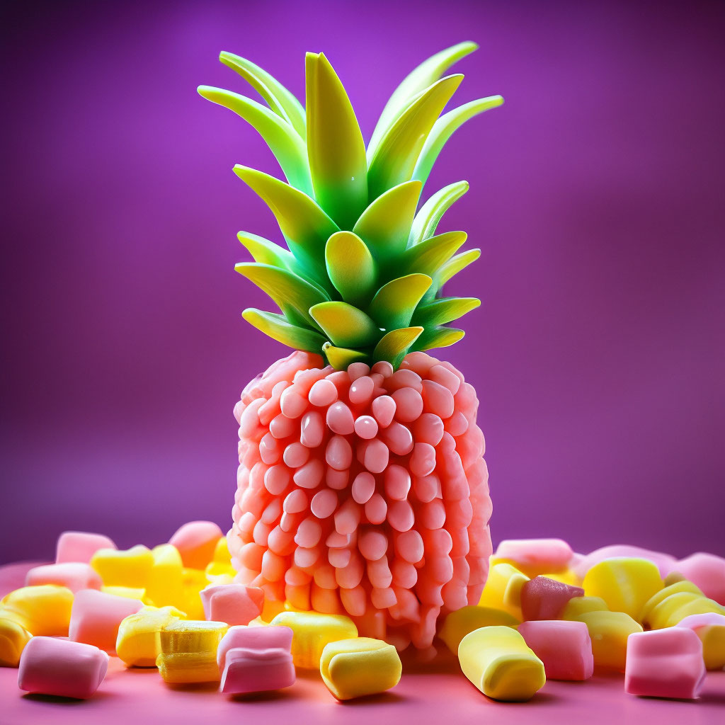"Pineapple made of marshmallows high quality Sci-fi, professional photo ...