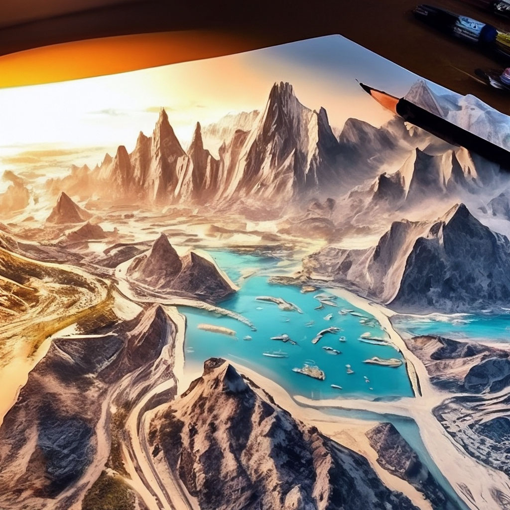 "Geography Sketch art has a lot of details. hyperrealism high quality ...