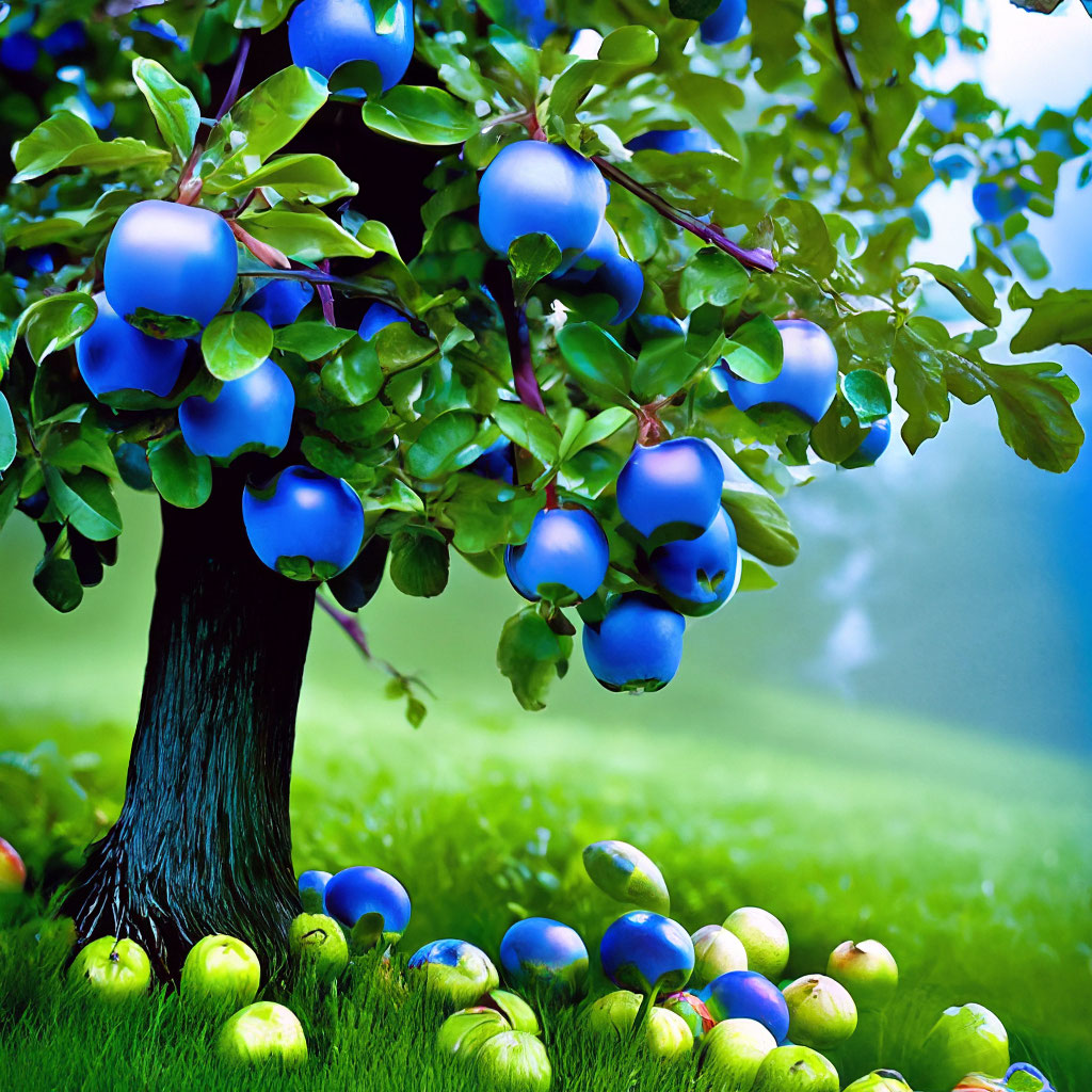 "The apple tree🍎 real photo 124k ,beautiful blue apple tree, blue ...