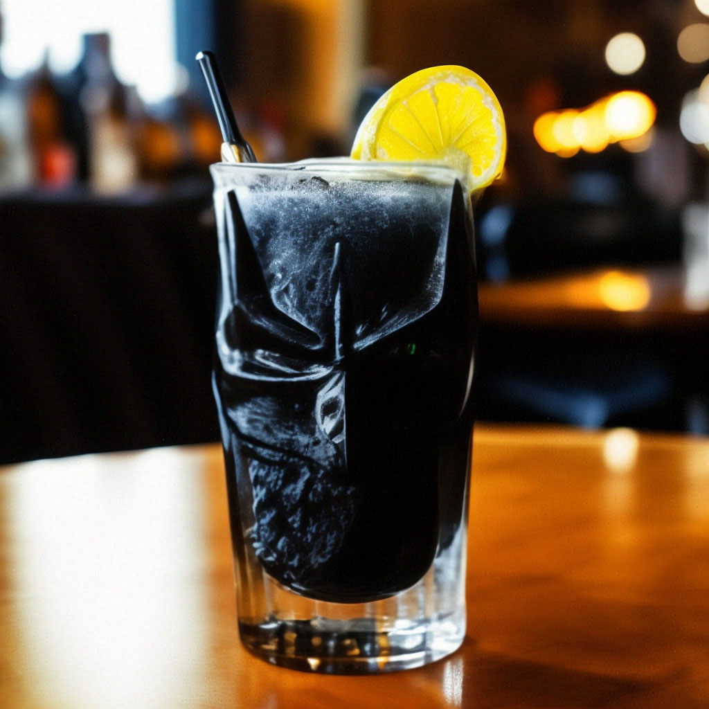 "Cocktail in the form of Batman" — image created in Shedevrum