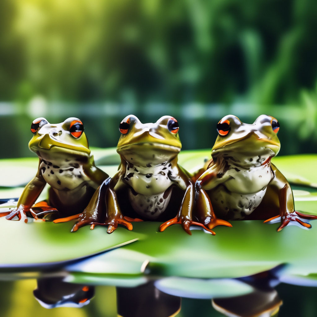""Three frogs were sitting on a water lily, one decided to jump. How ...