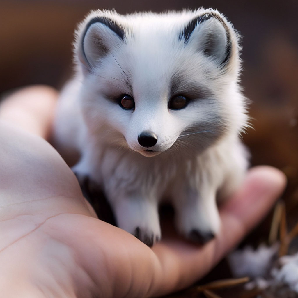 "Miniature arctic fox in the palm of your hand mini arctic fox in the ...