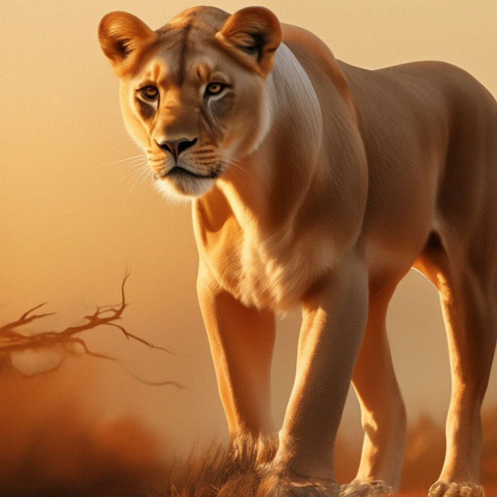 "Lioness realistic photo clear drawing" — image created in Shedevrum