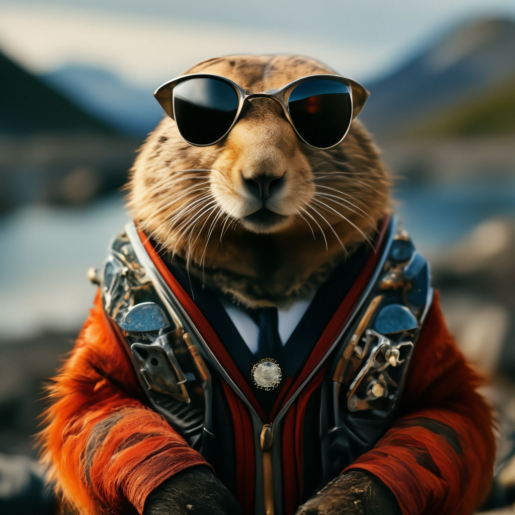 "Kamchatka gopher on vacation after work" — image created in Shedevrum