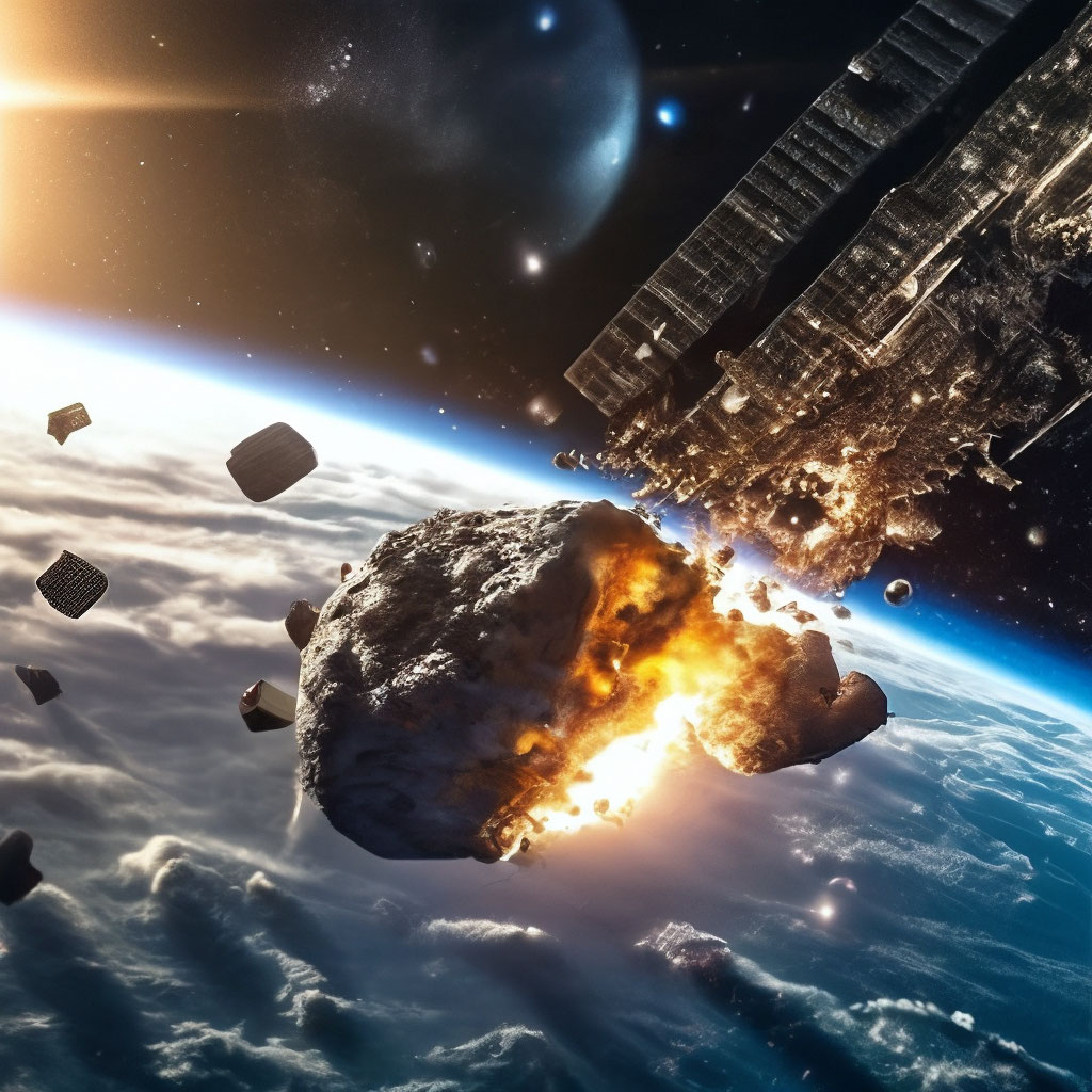 "The ISS destroyed by a meteorite The International Space Station is ...