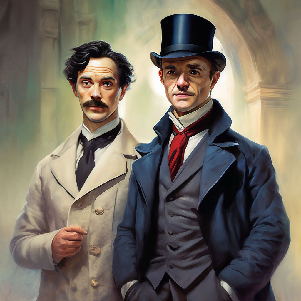 "Sherlock Holmes and Dr. Watson" — image created in Shedevrum