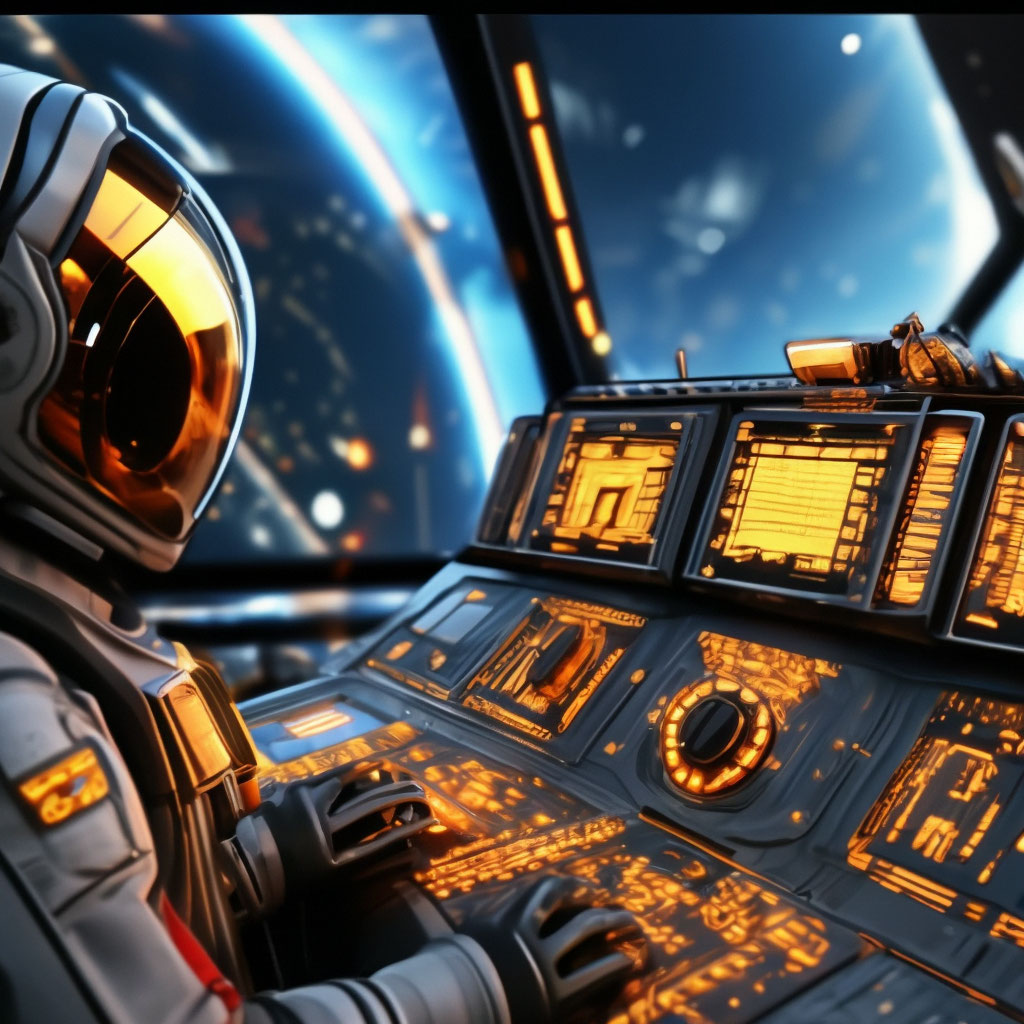"Spacecraft control, each key should be highlighted and have a unique ...