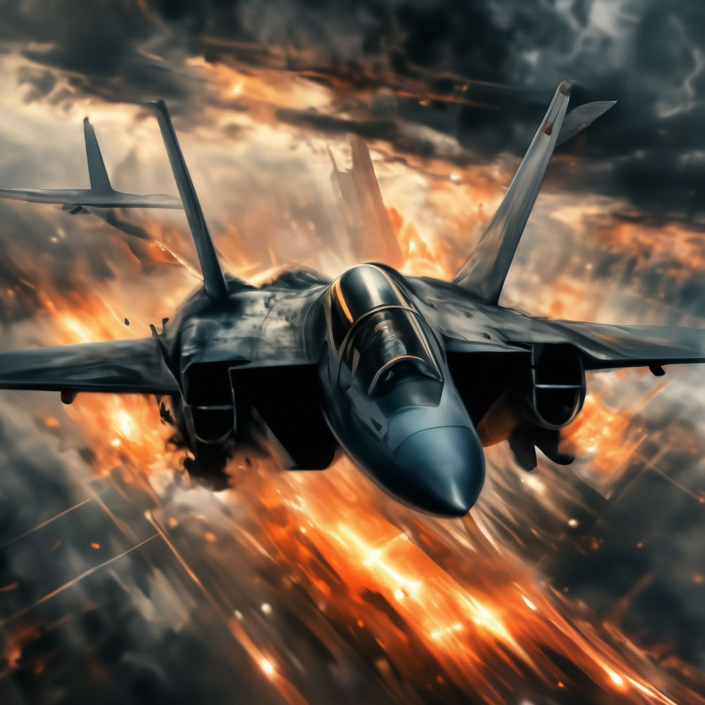 "Air combat x3pjat and f2dva" — image created in Shedevrum
