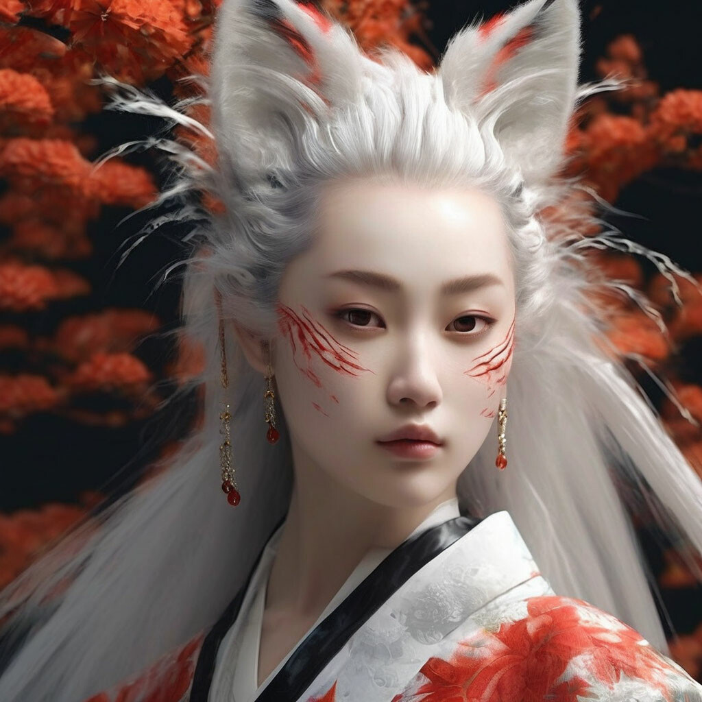 "Kitsune is a mythical youkai creature in Japanese mythology and ...