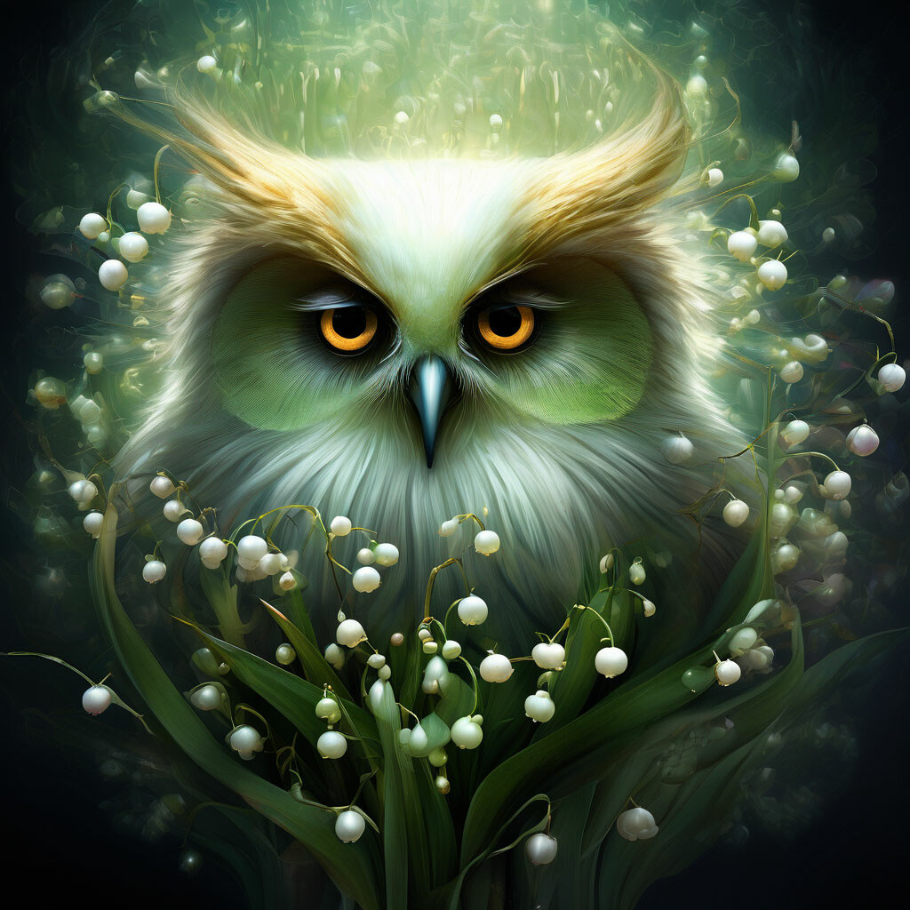 "Lilies of the valley pearl threads ruby sparks green sparks fractal ...